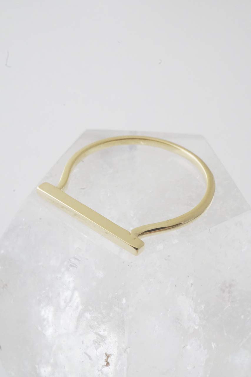 Honeycat Long Bar Ring in Gold, Rose Gold, or Silver | Minimalist, Delicate Jewelry (Gold, 9)