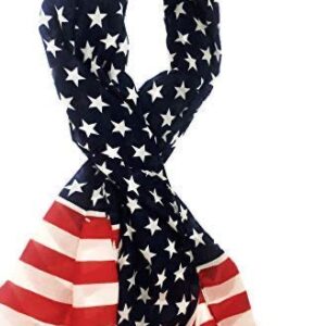 Shimmer Anna Shine USA American Flag Patriotic Scarf (Red White and Blue)