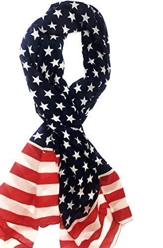 Shimmer Anna Shine USA American Flag Patriotic Scarf (Red White and Blue)