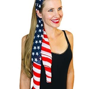 Shimmer Anna Shine USA American Flag Patriotic Scarf (Red White and Blue)