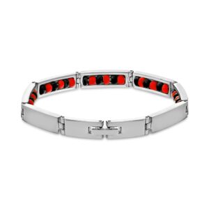 in season jewelry stainless steel evil eye protection link wristband inside beaded elegua bracelet for adult men and women - traditional evil protection red and black beaded elegua bracelet