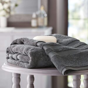 member's mark hotel premier collection 100% cotton luxury bath towel in grey