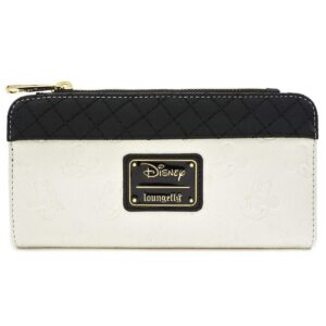 loungefly x minnie and mickey mouse debossed heads wallet (multicolored, one size)