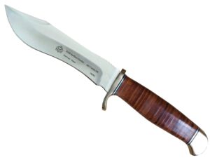 puma sgb buffalo hunter stacked leather hunting knife with leather sheath