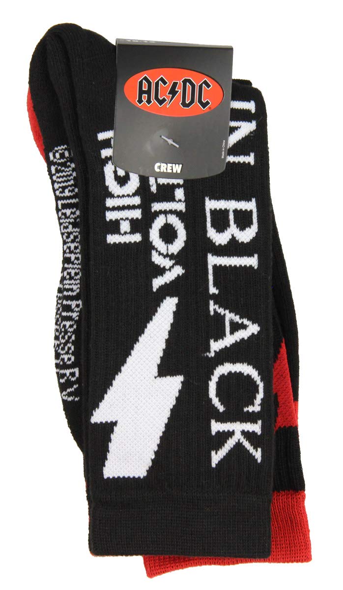 AC/DC Logo Athletic Crew Socks 2 Pair Pack For Men