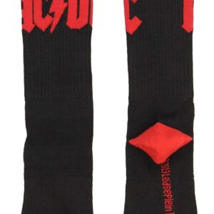 AC/DC Logo Athletic Crew Socks 2 Pair Pack For Men