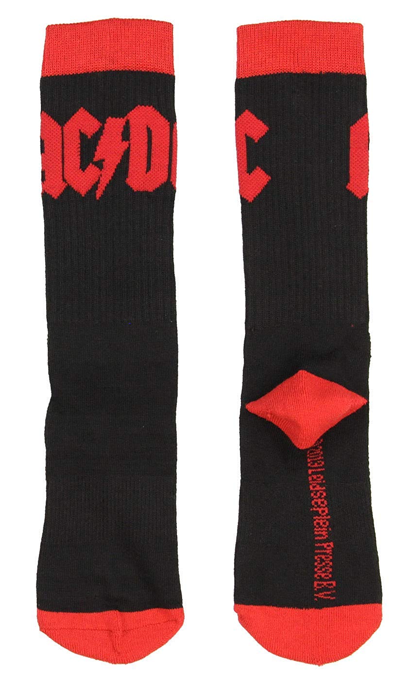 AC/DC Logo Athletic Crew Socks 2 Pair Pack For Men