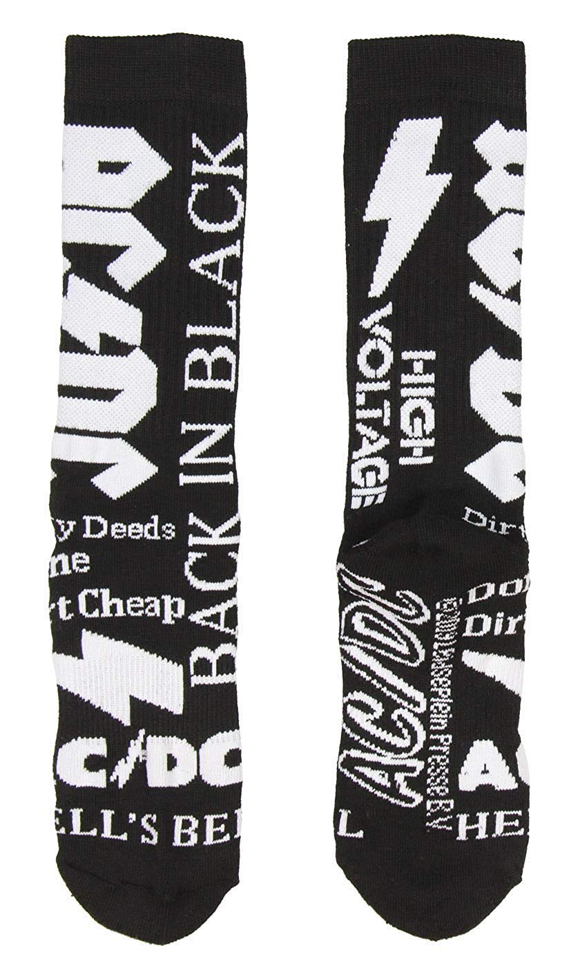 AC/DC Logo Athletic Crew Socks 2 Pair Pack For Men