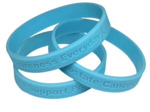 jeirles wholesale 25 light blue prostate cancer awareness i support prostate cancer awareness everyday - 100% medical grade silicone bracelets (25 bracelets)