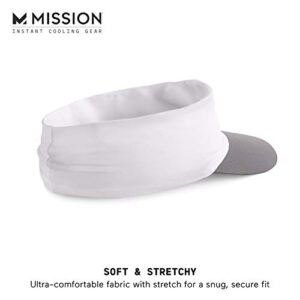 MISSION Cooling Visor, Bright White - Unisex Fit for Men & Women - Lightweight & Durable - Cools Up to 2 Hours - UPF 50 Sun Protection - Machine Washable