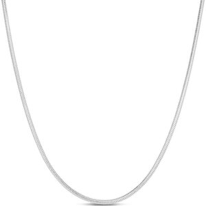 ARGENTO REALE 925 Sterling Silver Necklace 2MM-5MM Snake Chain Necklace, Round Flexible Italian Snake Chain Necklace 16-30, silver necklace made in italy