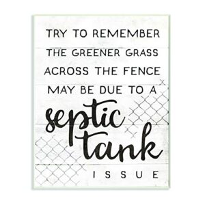 stupell industries greener grass septic issue funny family home word, design by artist daphne polselli wall art, 10 x 15, wood plaque