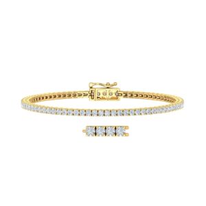 finerock 2 carat diamond tennis bracelet in 10k yellow gold (7.5 inch)