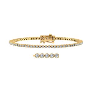 2 carat diamond tennis bracelet in 14k yellow gold (6.85 inch)