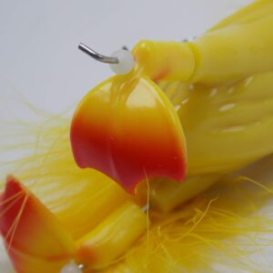 CATCHSIF Topwater Orange Duck Hard Fishing Lures with Rotating Flippers 1PK_AB