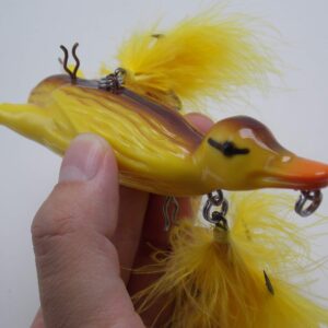 CATCHSIF Topwater Orange Duck Hard Fishing Lures with Rotating Flippers 1PK_AB