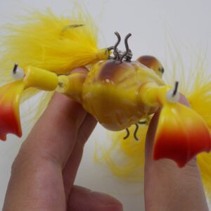 CATCHSIF Topwater Orange Duck Hard Fishing Lures with Rotating Flippers 1PK_AB