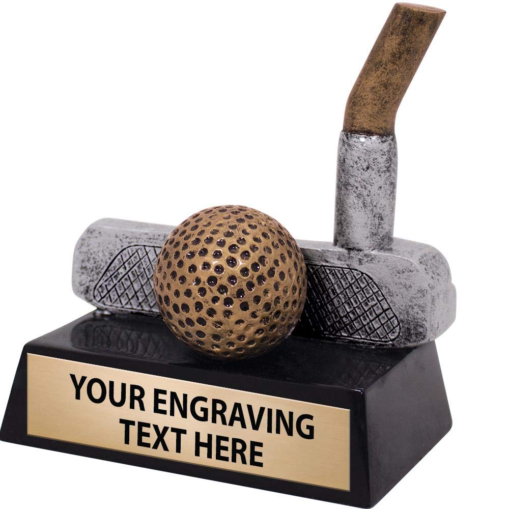 Crown Awards 4.5" Ace Golf Putt Sculpture, Highly Detailed Resin Golf Awards with Customized Engraving