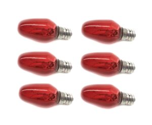 zgsjbkl red night light bulb replacement bulbs 5w 120v - 6 pack party or event lighting