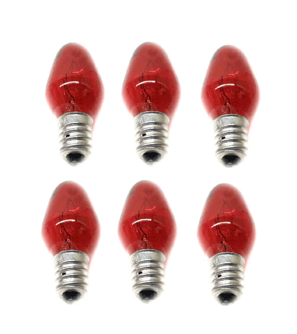 ZGSJBKL Red Night Light Bulb Replacement Bulbs 5W 120V - 6 Pack Party or Event Lighting