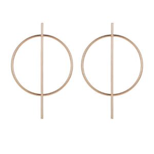 shegirl bar hoop earrings big round circle earrings geometric circle stick earrings gold fashion jewelry for women gift (gold)