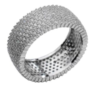 harlembling real solid 925 silver - his or hers micropave ring - wedding band or pinky ring looks nice on anyone - iced out eternity hip hop band (7)