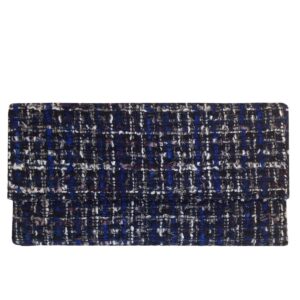 jnb weaved fabric flat clutch, blue