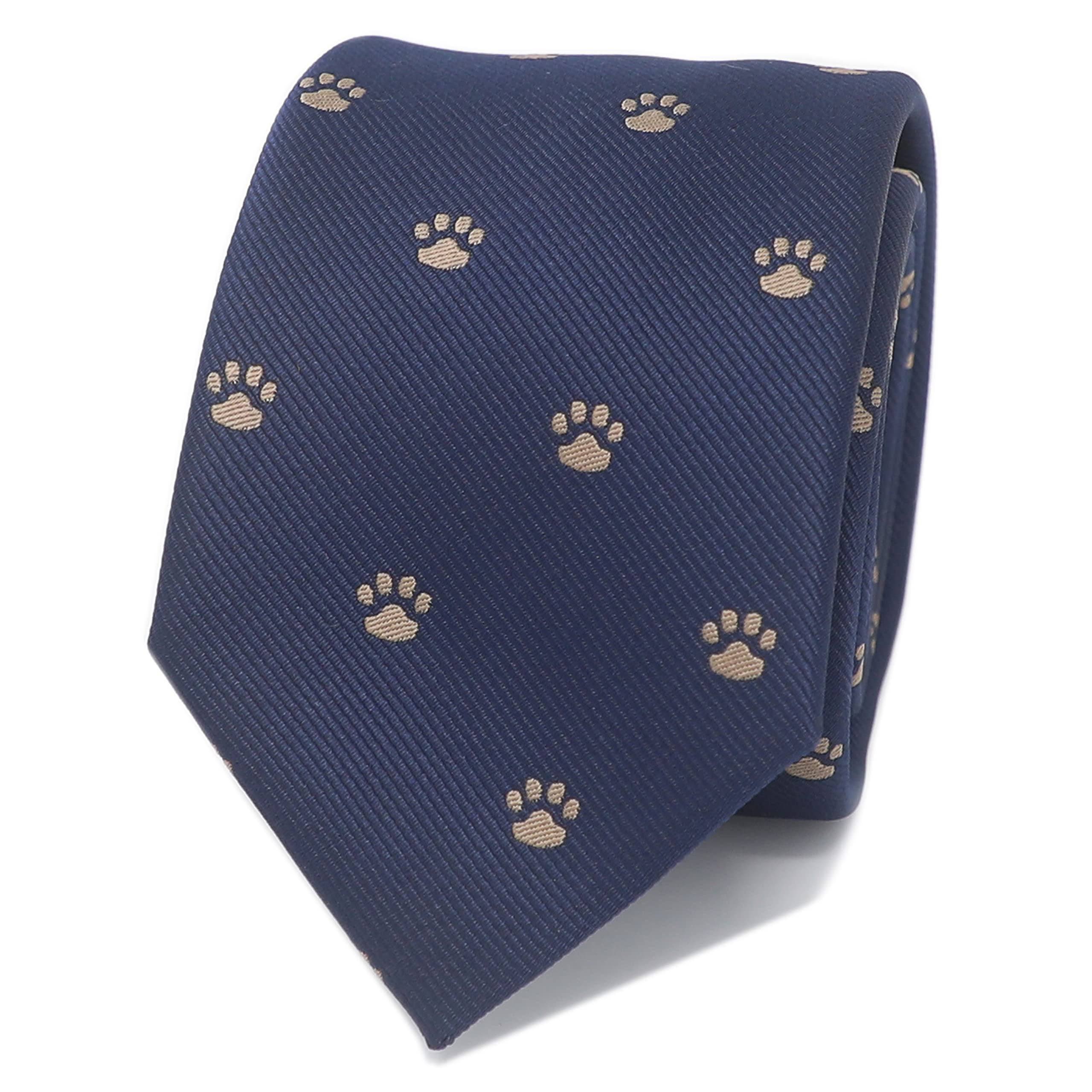 MENDEPOT Puppy Dog Paw Print Pattern Necktie With Gift Box Dog Foot Print Tie