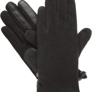 isotoner womens Stretch Fleece Glove - Microluxe Black One Size