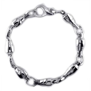 8.5mm size fishing swivel bracelet in sterling silver, 8.5 inches