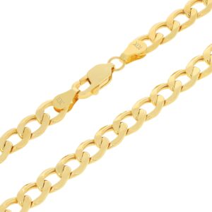 Nuragold 10k Yellow Gold 6.5mm Cuban Curb Link Chain Bracelet, Mens Womens Jewelry 7" 7.5" 8" 8.5" 9"