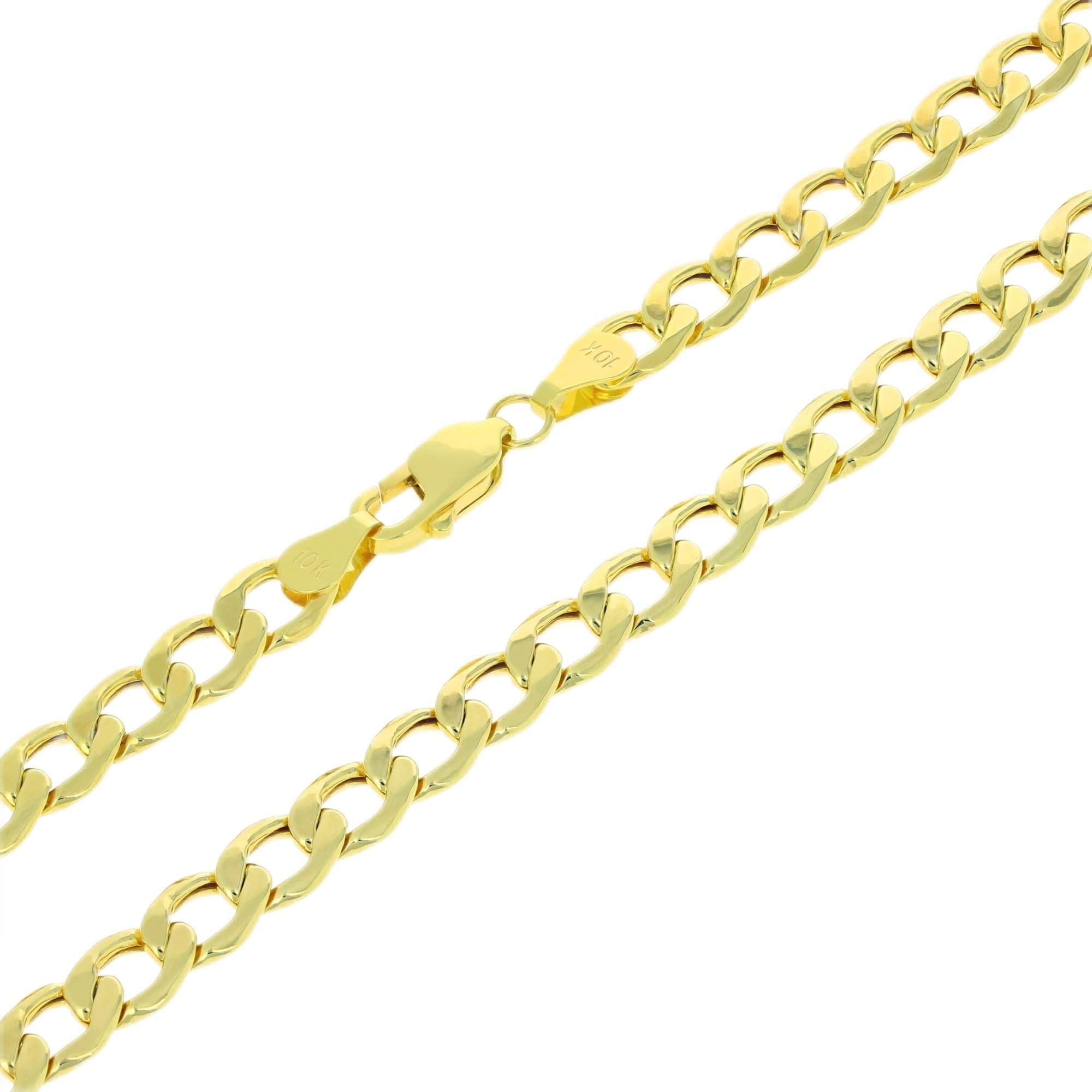 Nuragold 10k Yellow Gold 5.5mm Cuban Curb Link Chain Pendant Necklace, Mens Womens Jewelry 16" 18" 20" 22" 24" 26" 28" 30"