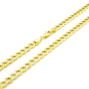 Nuragold 10k Yellow Gold 5.5mm Cuban Curb Link Chain Pendant Necklace, Mens Womens Jewelry 16" 18" 20" 22" 24" 26" 28" 30"