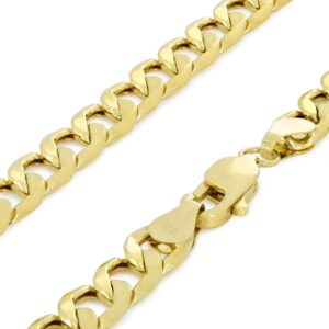 Nuragold 10k Yellow Gold 5.5mm Cuban Curb Link Chain Pendant Necklace, Mens Womens Jewelry 16" 18" 20" 22" 24" 26" 28" 30"