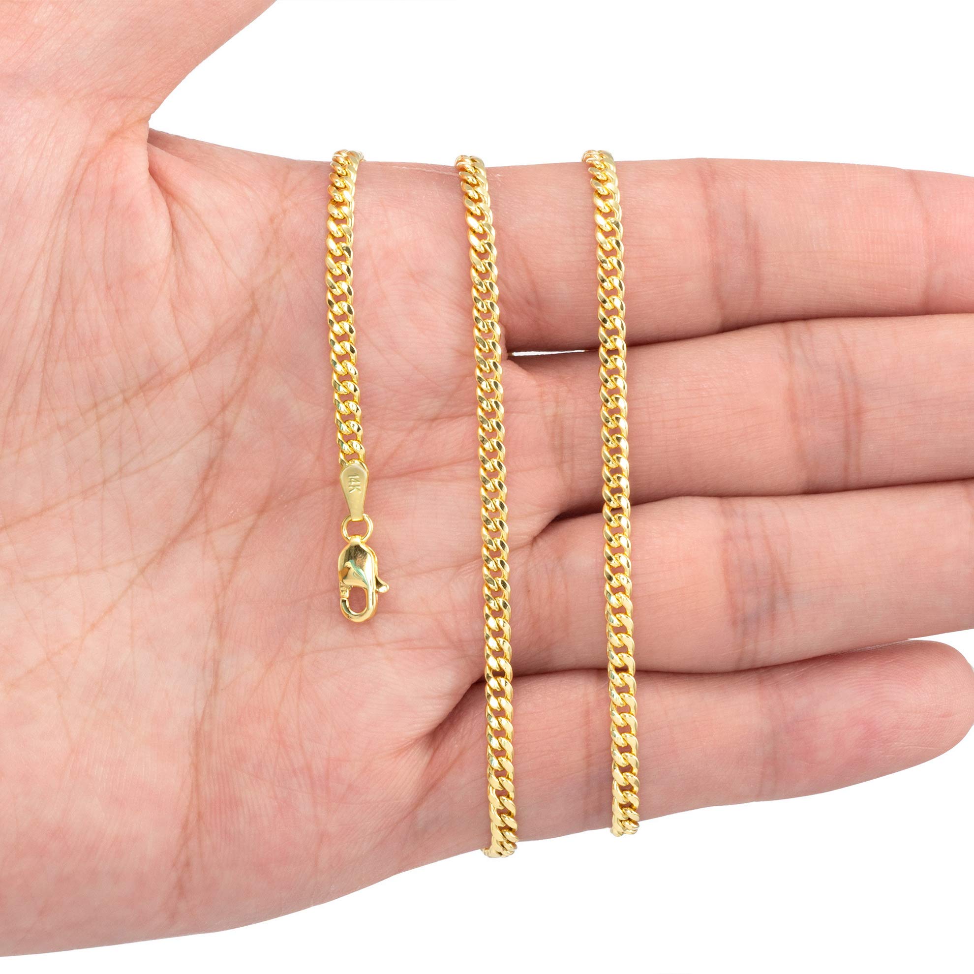 Nuragold 14k Yellow Gold 3mm Miami Cuban Link Chain Bracelet or Anklet, Mens Womens Jewelry 7" 7.5" 8" 8.5" 9"