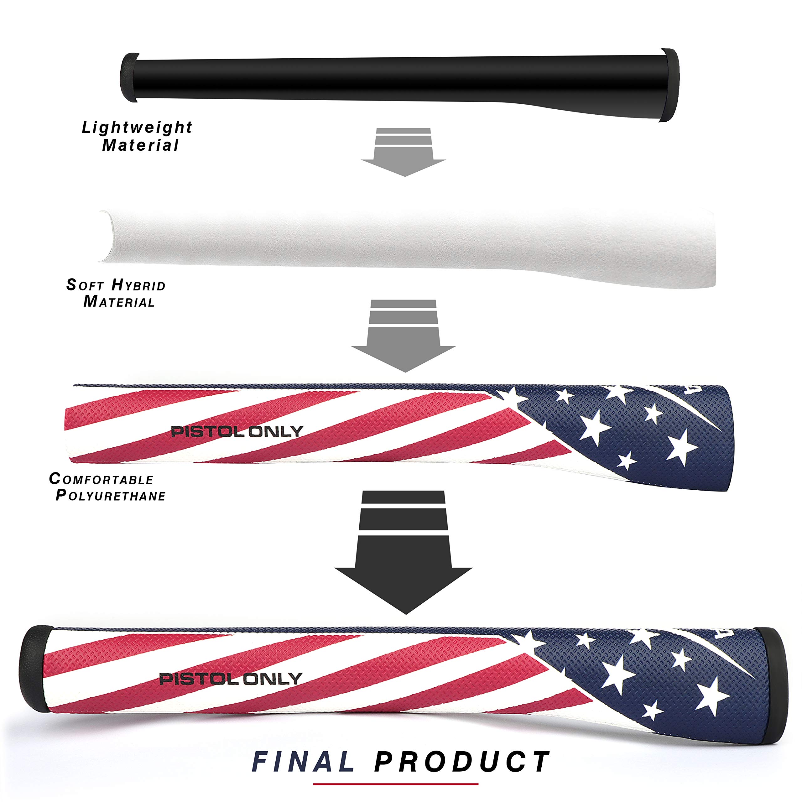 CHAMPKEY USA Pistol Golf Putter Grip | Comfortable Polyurethane and Lightweight Putter Grips