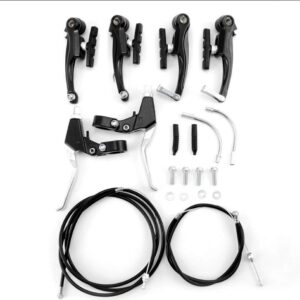 Tongli Mountain Road Bikes Brake Kit V-Brake Bikes Brake Set Cables Caliper Kit (Black)