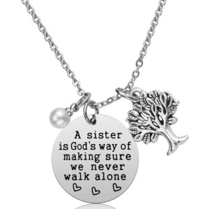 sister necklace sister gifts - a sister is god's way of making sure we never walk alone sister gifts from sister