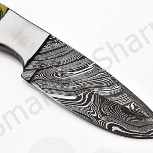 Smart & Sharp Custom Handmade Damascus Steel Hunting Knife/Skinning Knife AA-17227, 17228, 17229, 17230, 17231 and 17232 (Olive, Yellow and Sky Blue Resin)