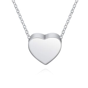 jinlou 925 sterling silver hold loved ones heart urn necklace pendant for ashes memorial cremation jewelry(simple heart)