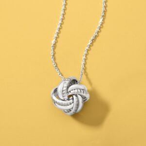 Ross-Simons Italian Sterling Silver Love Knot Pendant Necklace. 18 inches