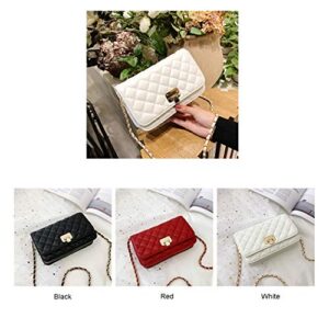 HAKSIM Women Leather Shoulder Bag Fashion Clutch Handbag Quilted Designer Crossbody Bag with Chain Strap