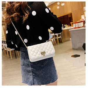 HAKSIM Women Leather Shoulder Bag Fashion Clutch Handbag Quilted Designer Crossbody Bag with Chain Strap