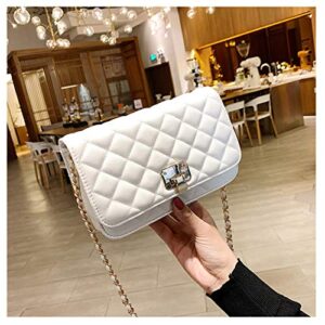 HAKSIM Women Leather Shoulder Bag Fashion Clutch Handbag Quilted Designer Crossbody Bag with Chain Strap