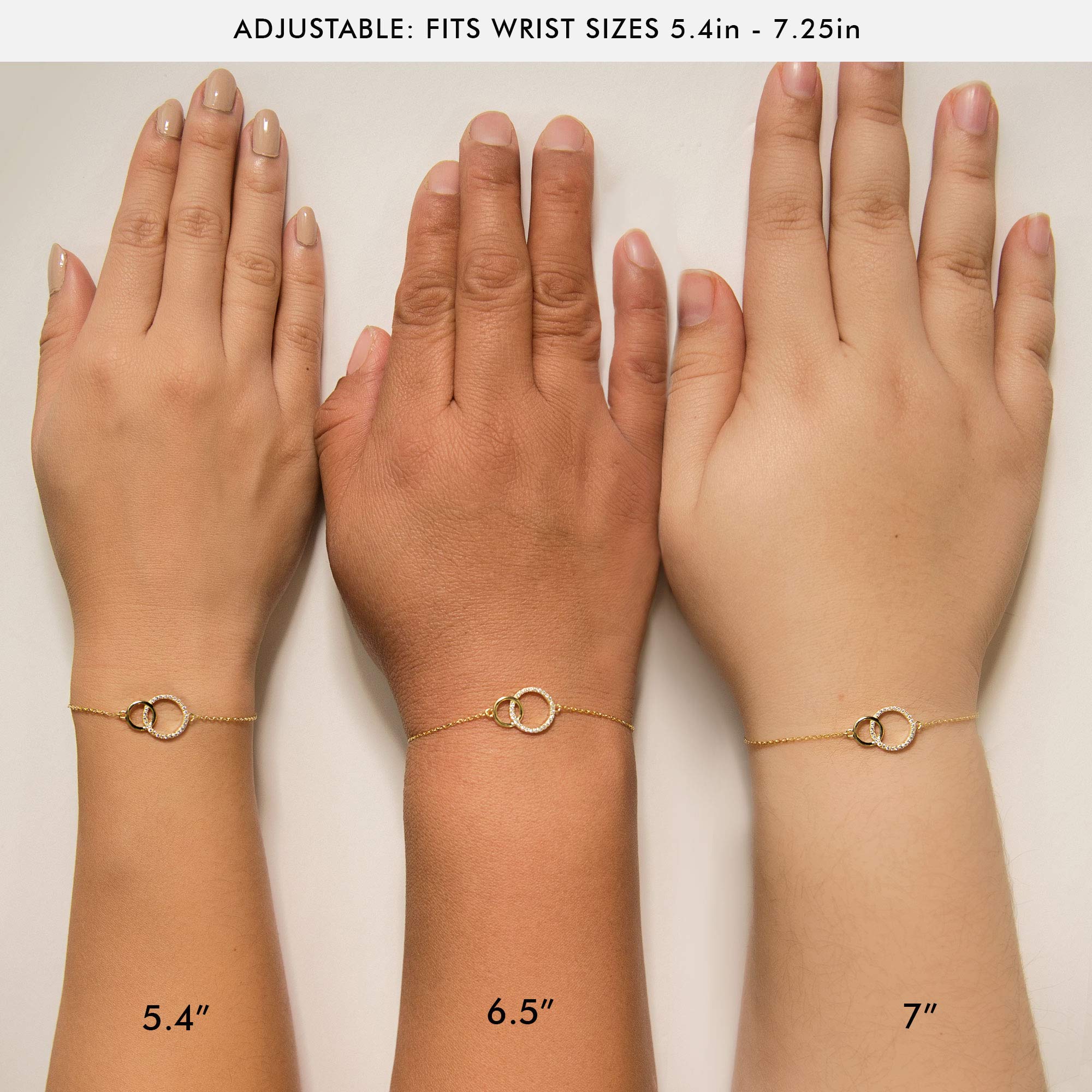 A+O Sister Bracelet Gift- Interlocking Circle Bracelet in Rose Gold Vermeil