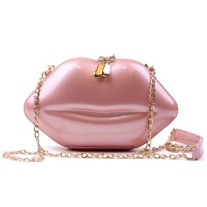 sukutu patent leather lip purse box clutch lip shaped party prom unique design purses womens evening clutch for teen girls