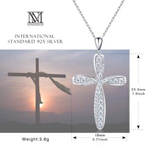 NINAMAID 925 Sterling Silver Cross Necklace for Women Mothers Day Gifts Silver Cross Necklaces Womens Jewelry Gifts for Women Mom Her