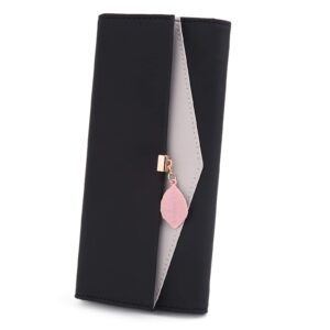 uto wallet for women leather vegan girls wallet leaf pendant card holder phone checkbook organizer zipper coin purse