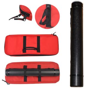 sharrow archery takedown recurve bow case bow bag carrier cover storage hand with adjustment arrow tube holder hunting accessories (red)