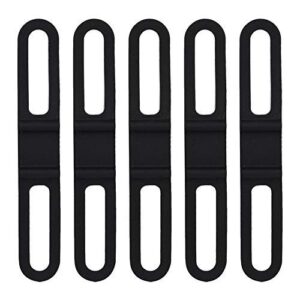 VGEBY 5Pcs Silicone Band Flashlight Bike Mount Silicone Strap Rubber Tie Down Straps Helmet Light Mount Phone Strap Torch Light Water Bottle Holder